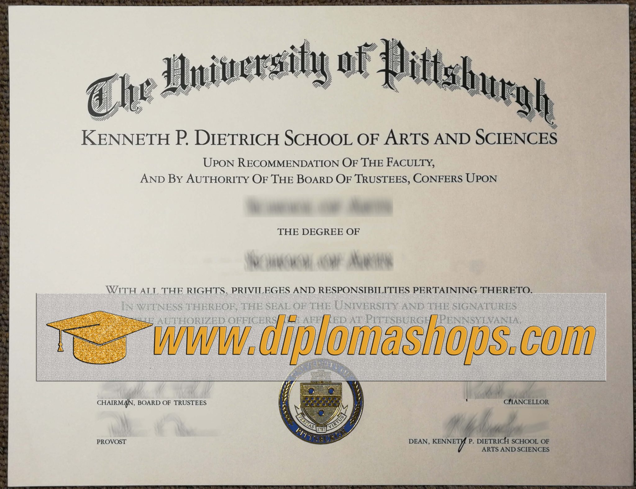 Steps to Buy Fake Diploma from University of Pittsburgh